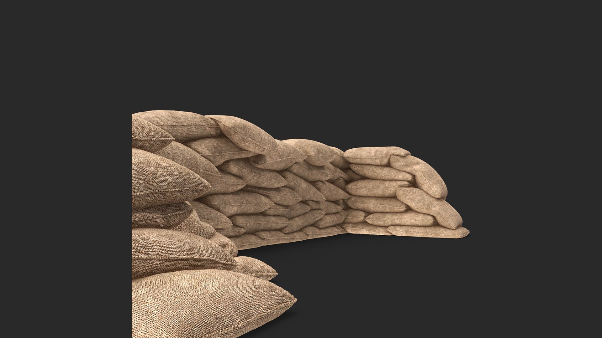 Sandbag Barricade 3D Model - TurboSquid 2141752