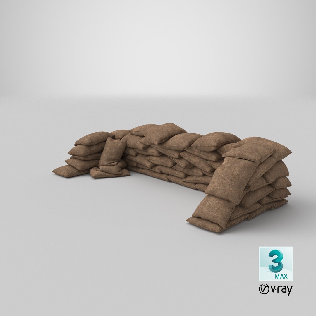 Sandbag Barricade 3D Model - TurboSquid 2141752