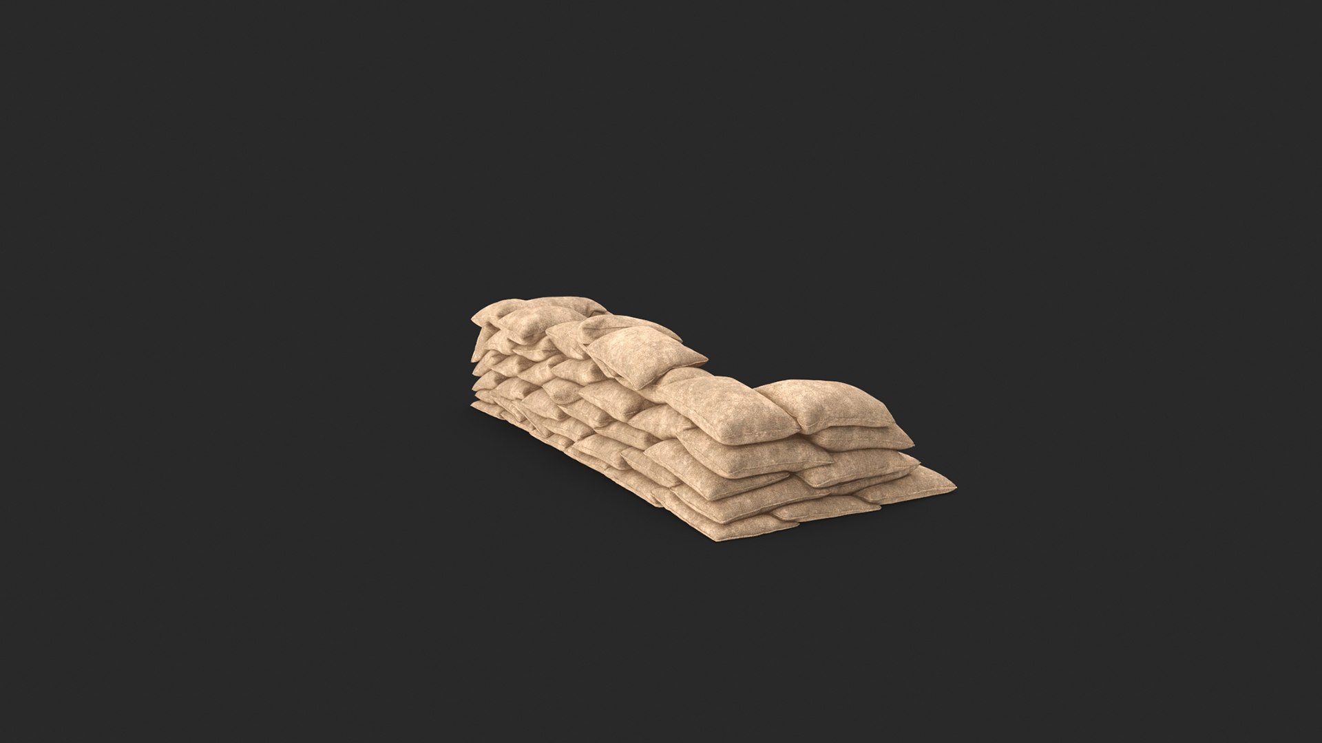 Sandbag Barricade 3D Model - TurboSquid 2141752