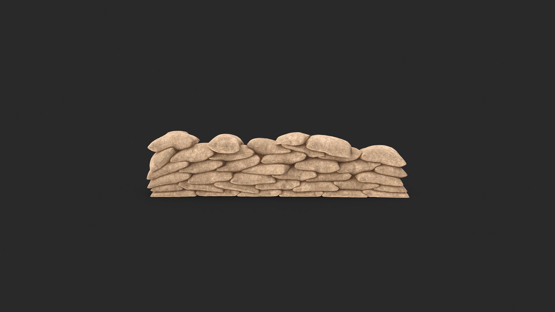 Sandbag Barricade 3D Model - TurboSquid 2141752