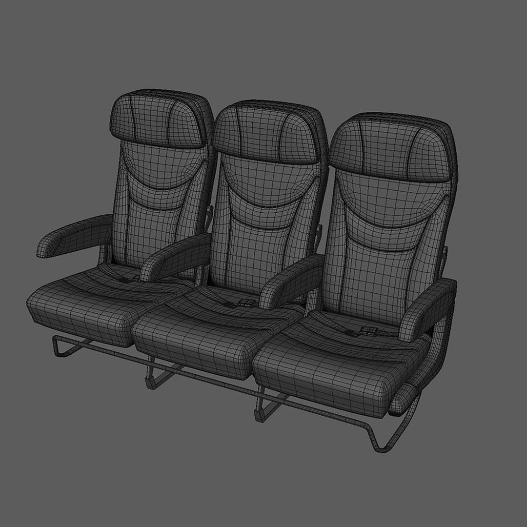 Airplane Seat Row Model - TurboSquid 1295506