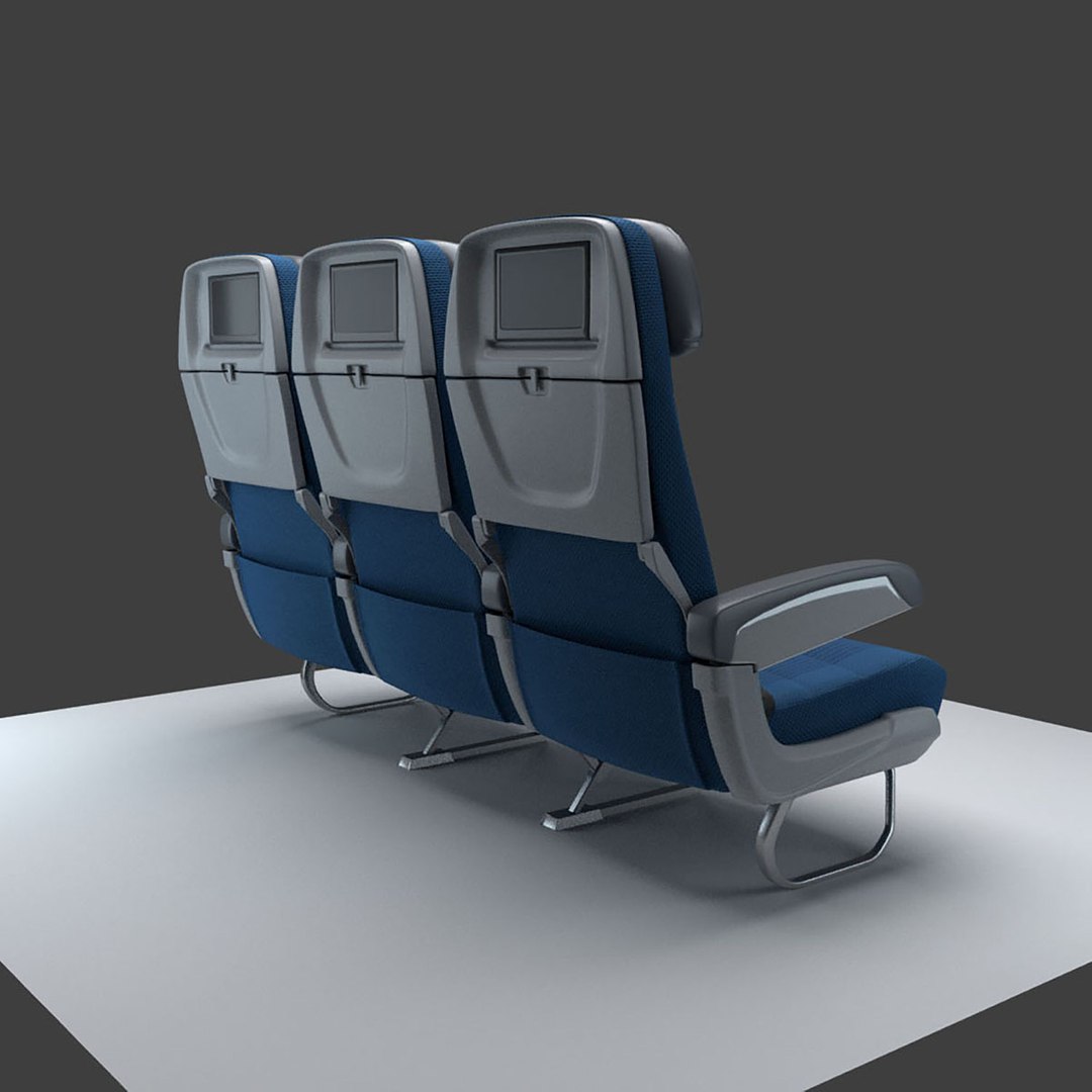 Airplane Seat Row Model - TurboSquid 1295506