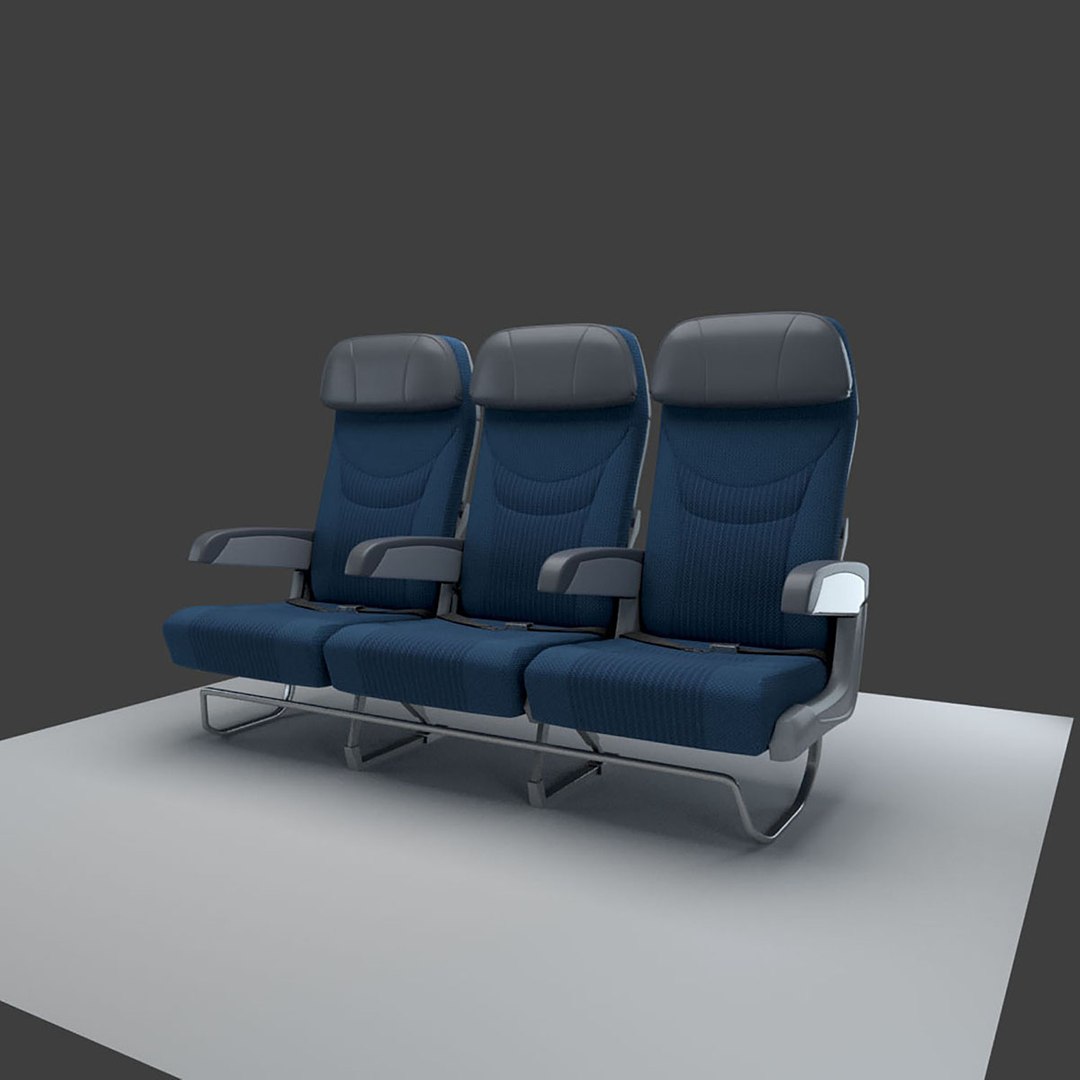 Airplane Seat Row Model - TurboSquid 1295506