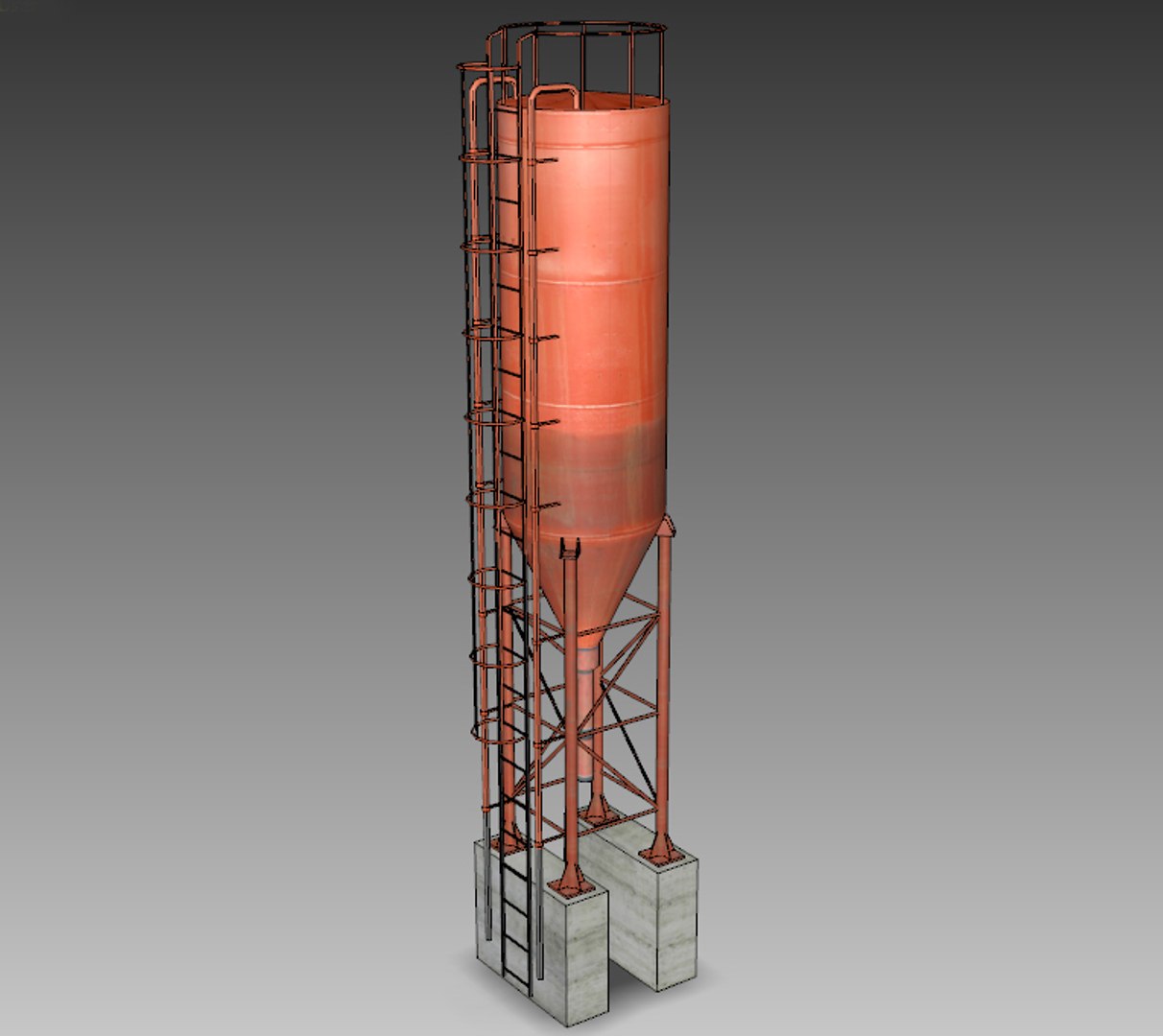 3d Concrete Water Tank Model
