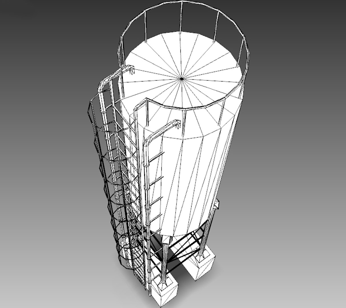 3d Concrete Water Tank Model
