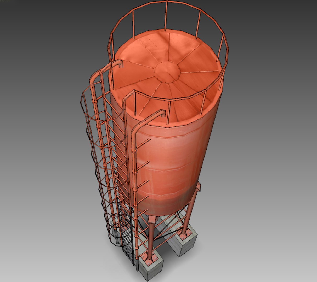 3d Concrete Water Tank Model