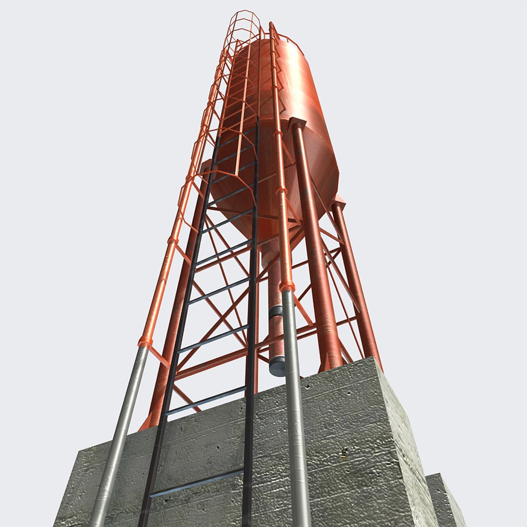 3d Concrete Water Tank Model