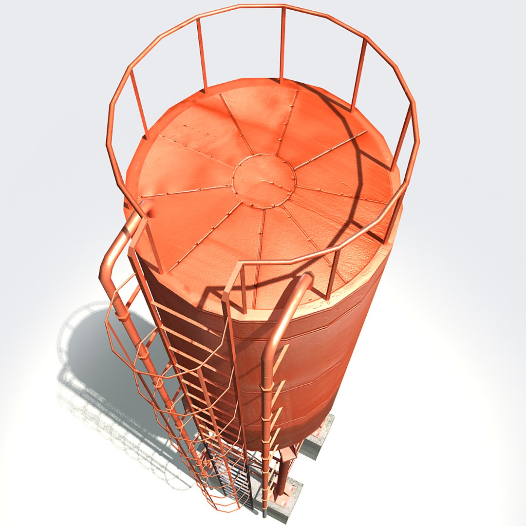 3d Concrete Water Tank Model