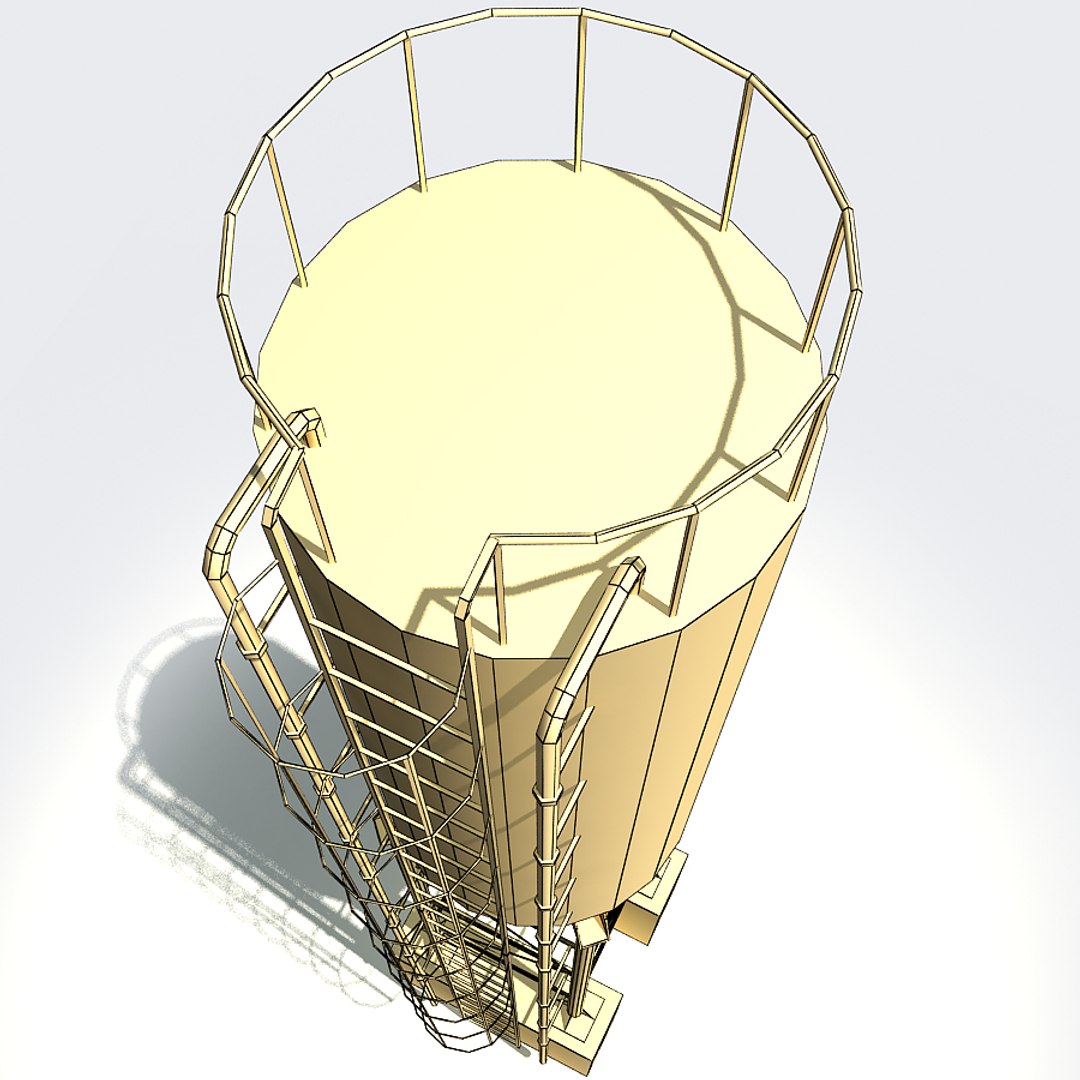 3d Concrete Water Tank Model