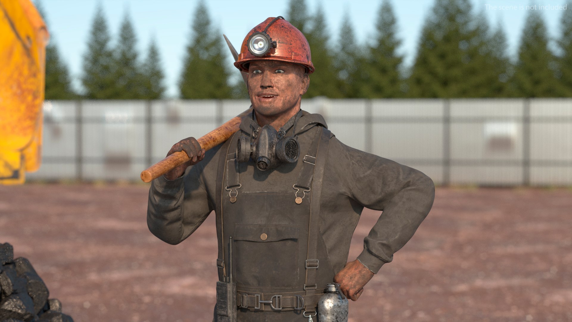 3D Miner With Large Pickaxe And Coal Heap Model - TurboSquid 2386393