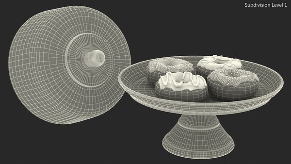 Wooden cake stand donuts 3D model - TurboSquid 1478306