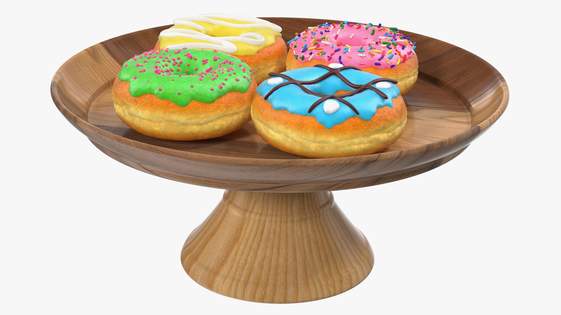 Wooden cake stand donuts 3D model - TurboSquid 1478306