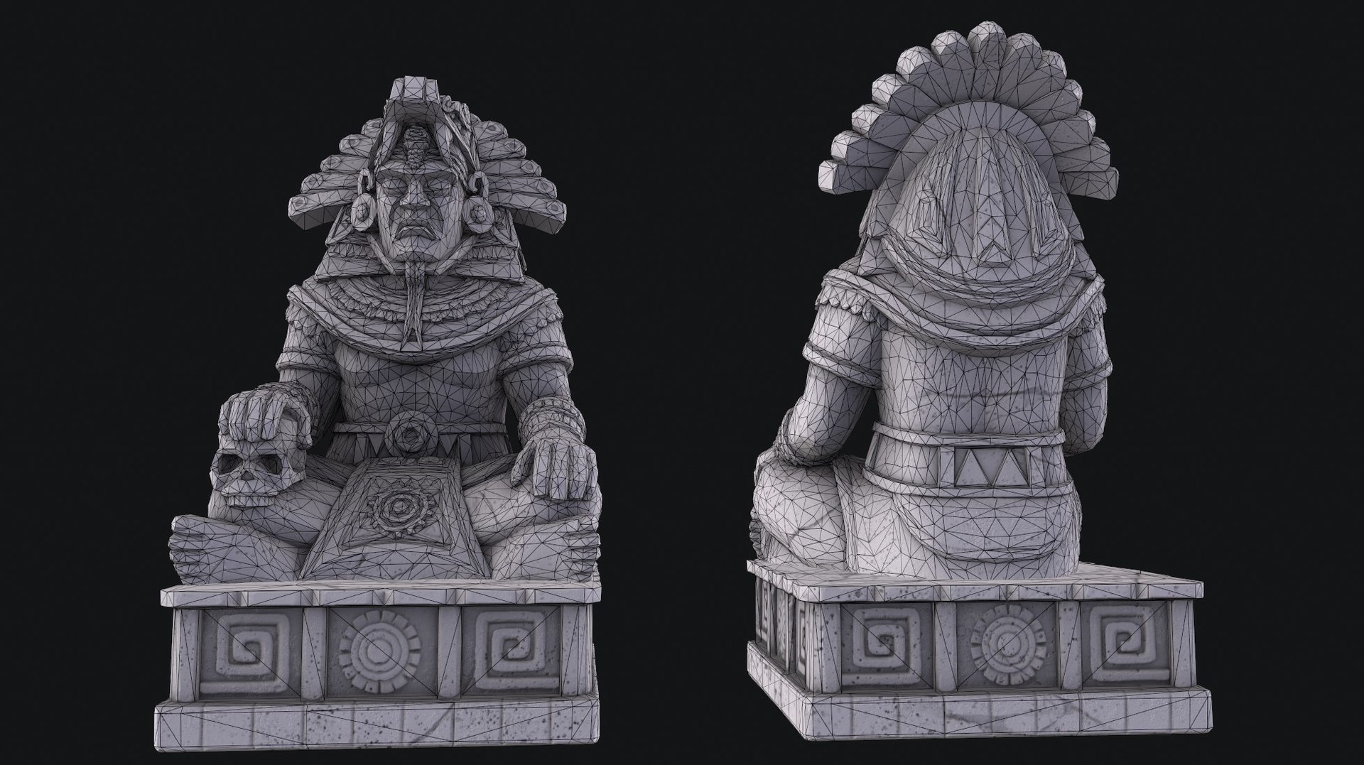 Statue Aztec Quetzalcoatl God 3D - TurboSquid 2222315