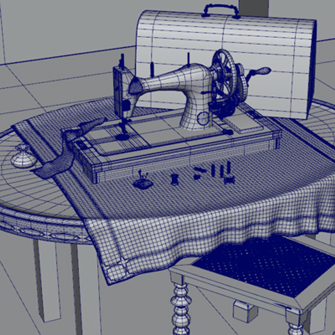 3d Old Sewing Machine Model