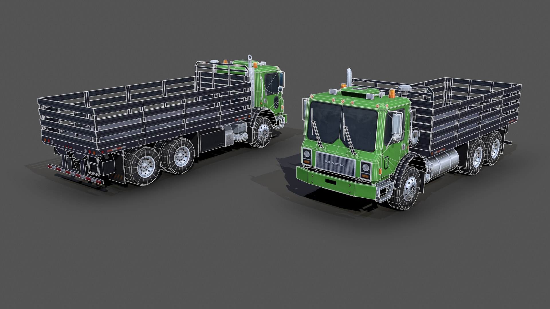 3D Mack MR688S 1998 Flatbed S01 - TurboSquid 2190196