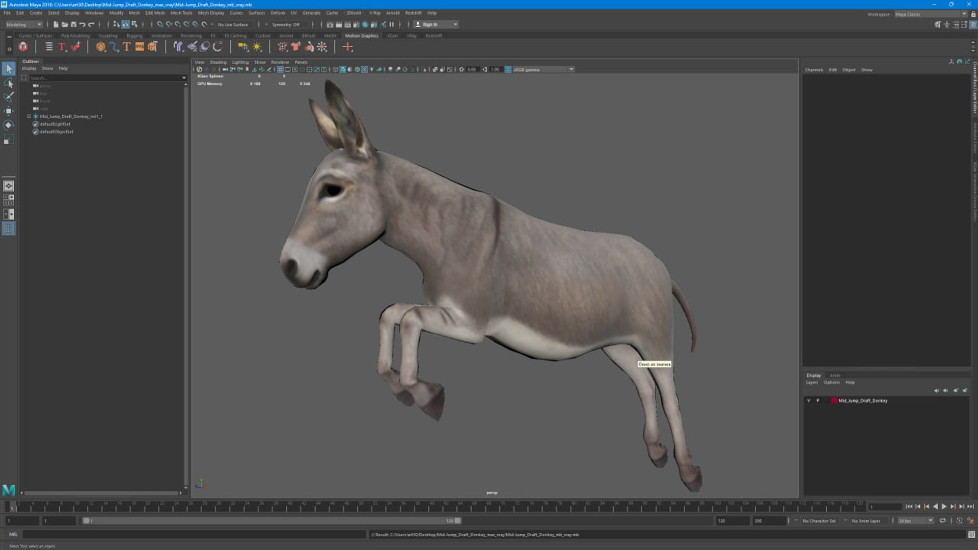 Mid-Jump Draft Donkey 3D Model - TurboSquid 2421870