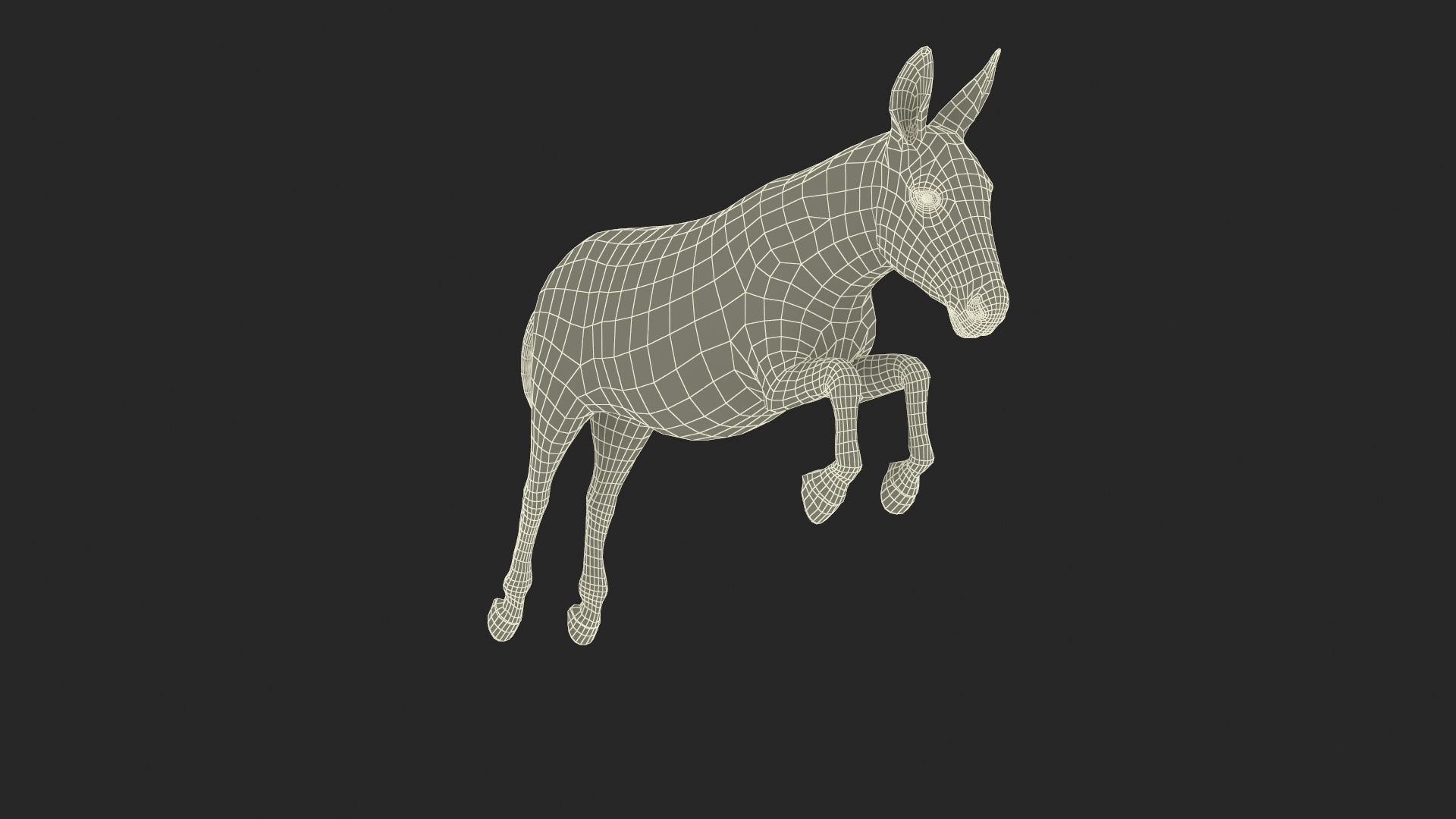 Mid-Jump Draft Donkey 3D Model - TurboSquid 2421870