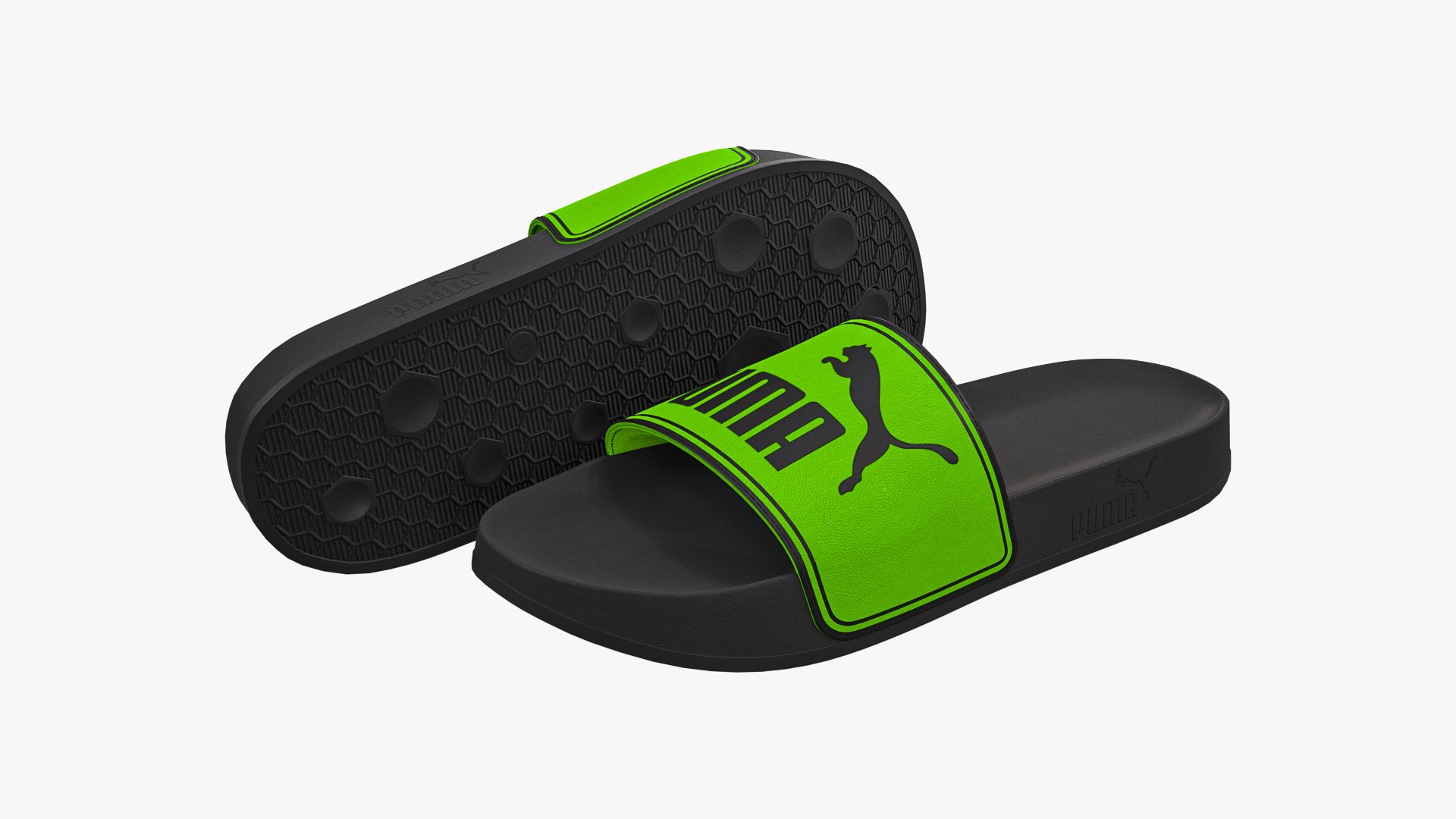 Puma Leadcat Slide Sandals Green-Black 3D - TurboSquid 1983912