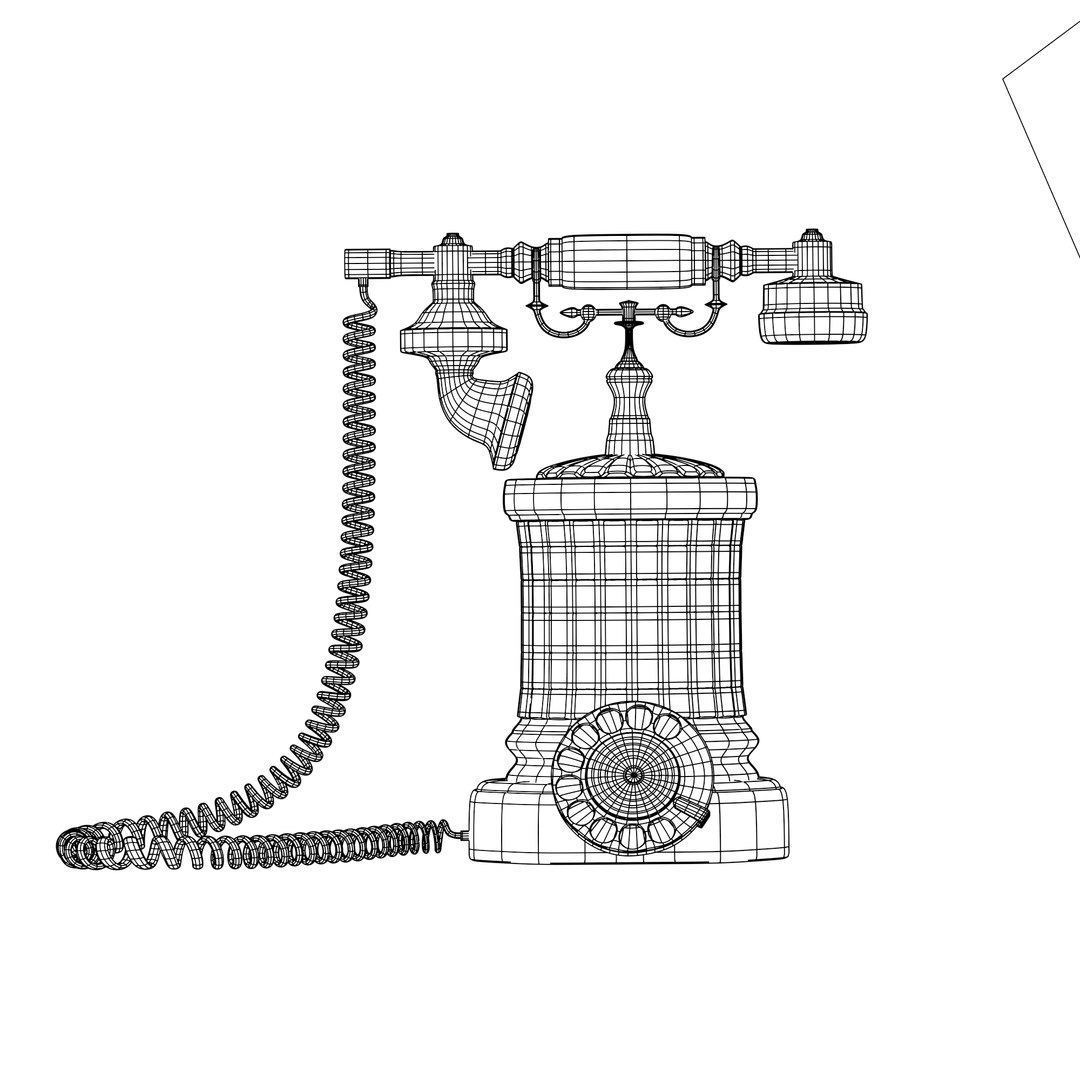 retro style phone 3d model