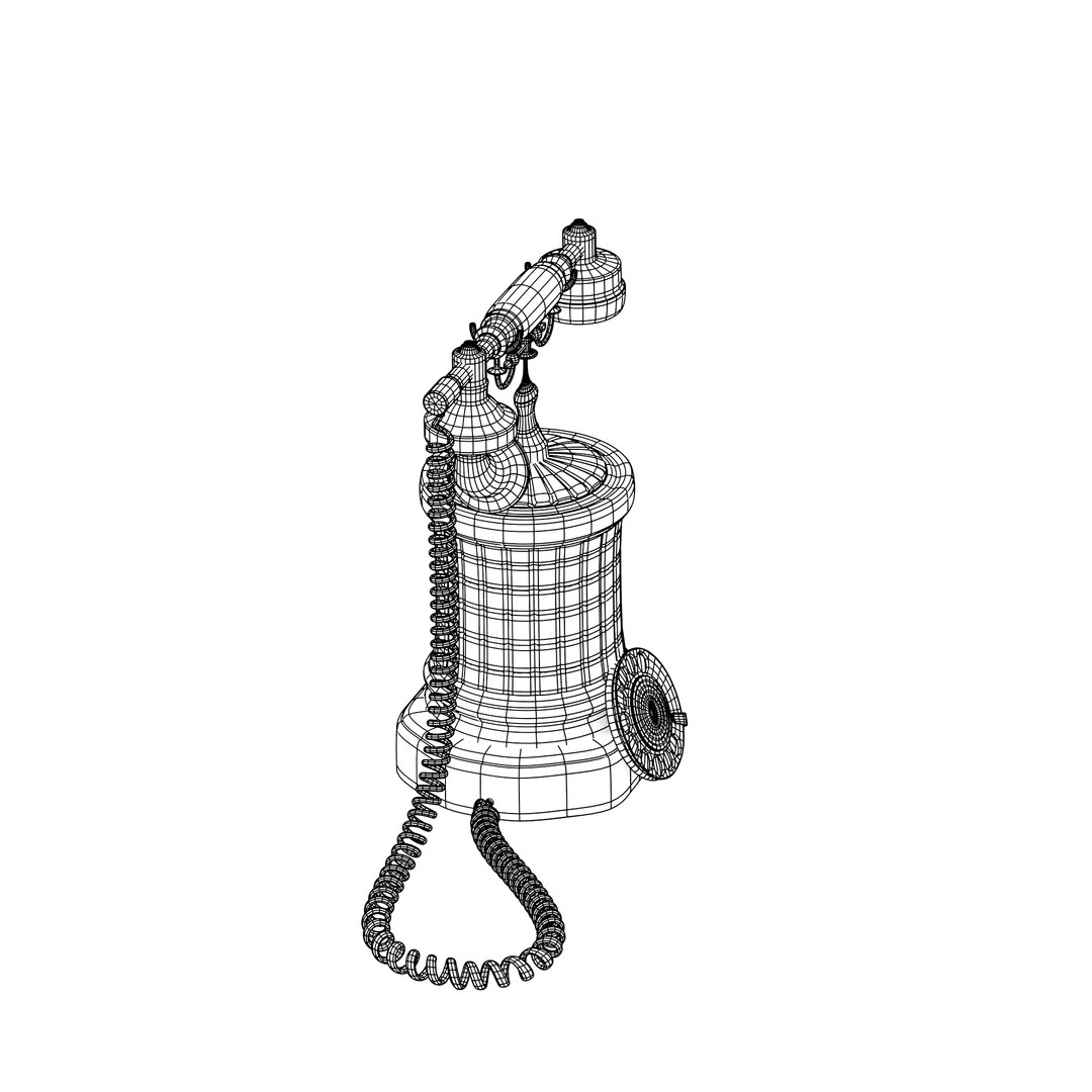 retro style phone 3d model