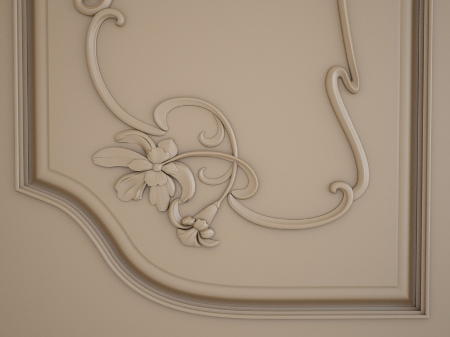 3d model door panel kitchen