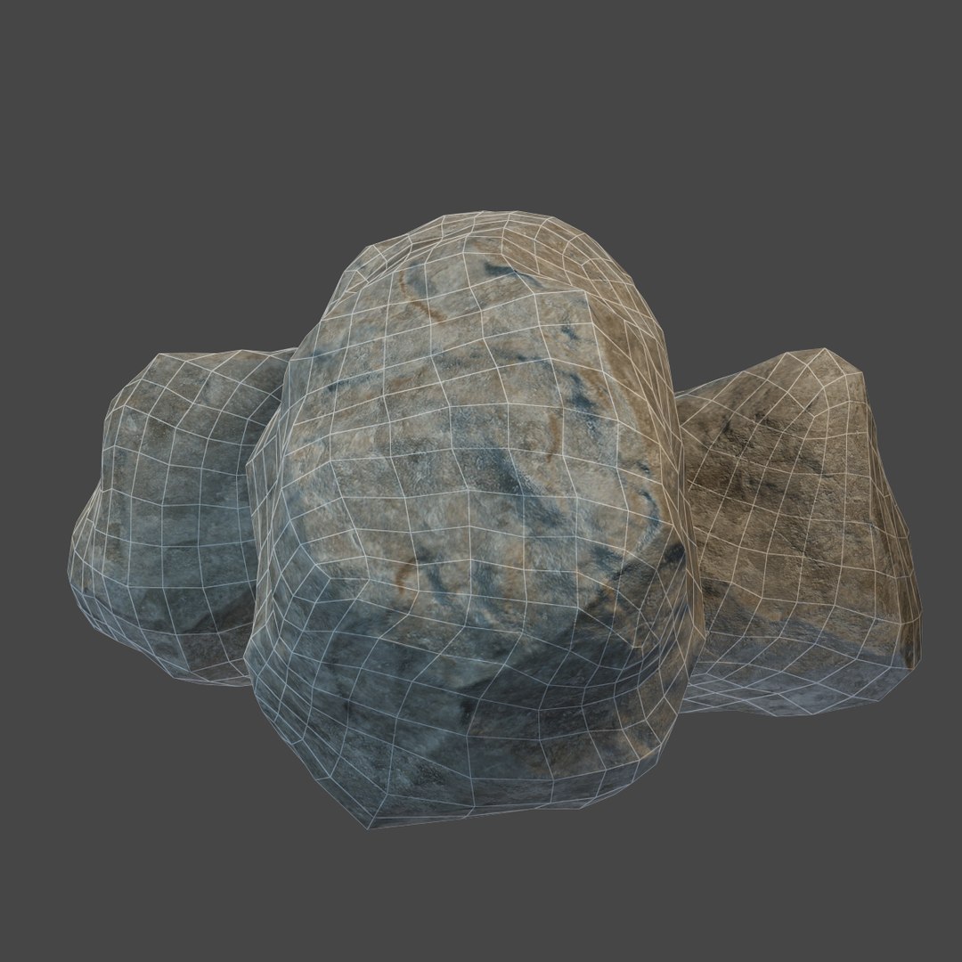 3d Model Pebble Boulder