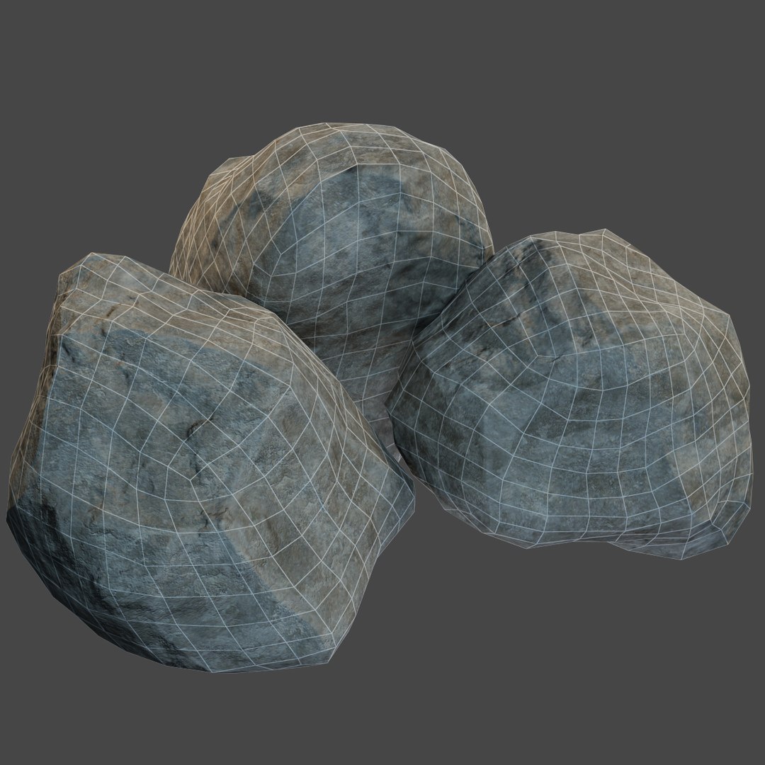 3d Model Pebble Boulder