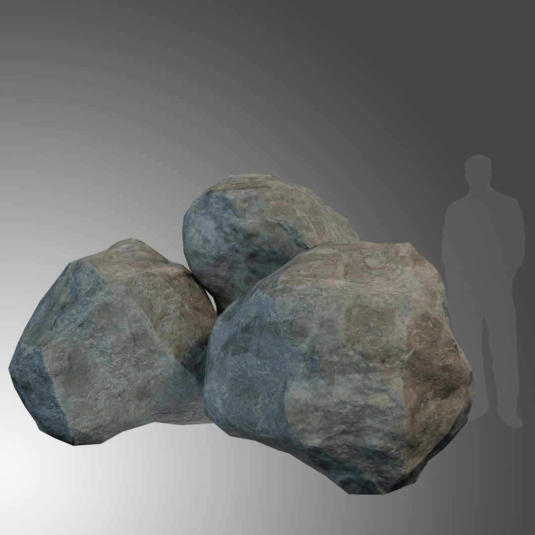 3d Model Pebble Boulder