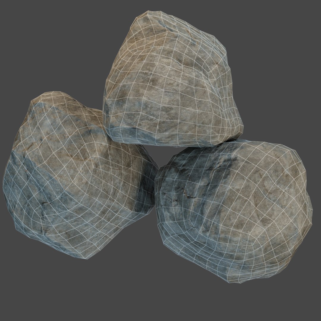 3d Model Pebble Boulder