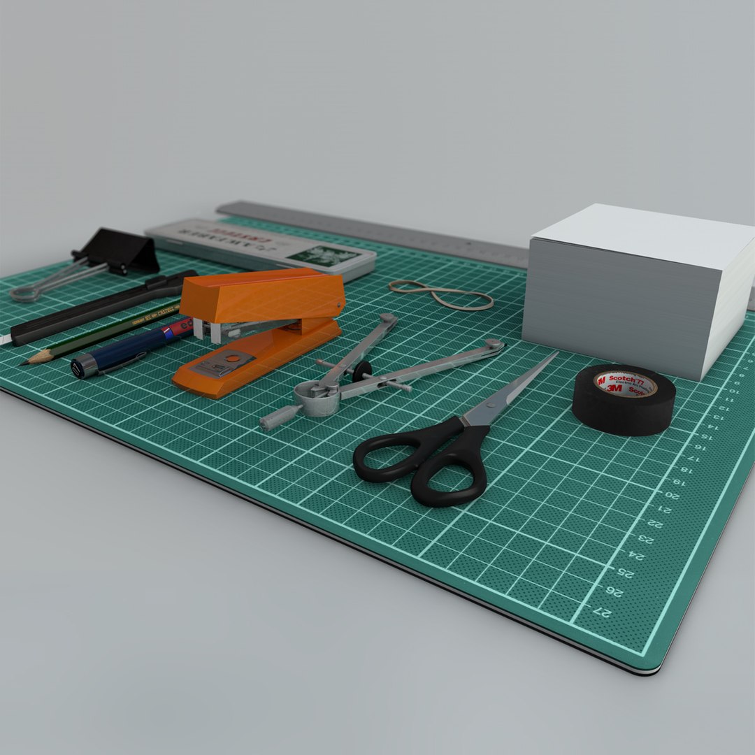 Desk Set 3d Model