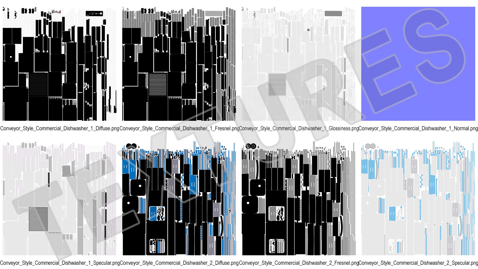 3D Conveyor Style Commercial Dishwasher model - TurboSquid 2073111