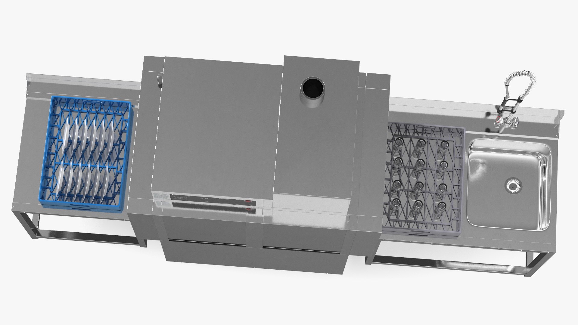3D Conveyor Style Commercial Dishwasher model - TurboSquid 2073111