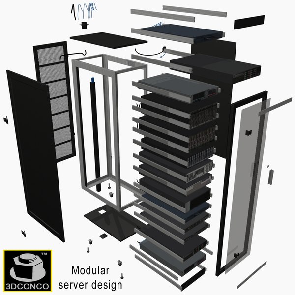 3d model center office server room