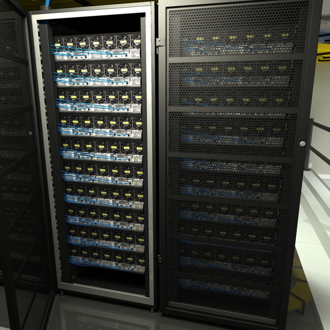 3d model center office server room