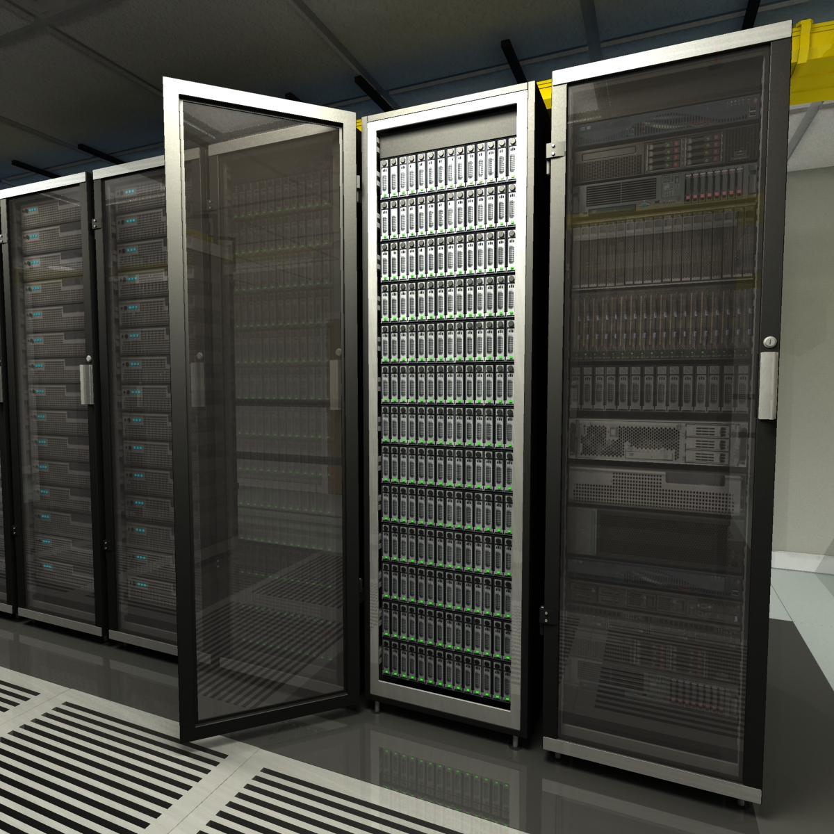 3d model center office server room
