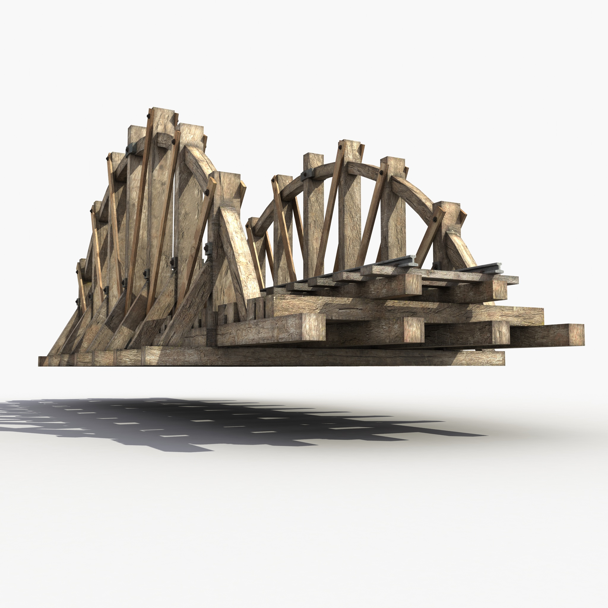 wooden railway bridge 3d model