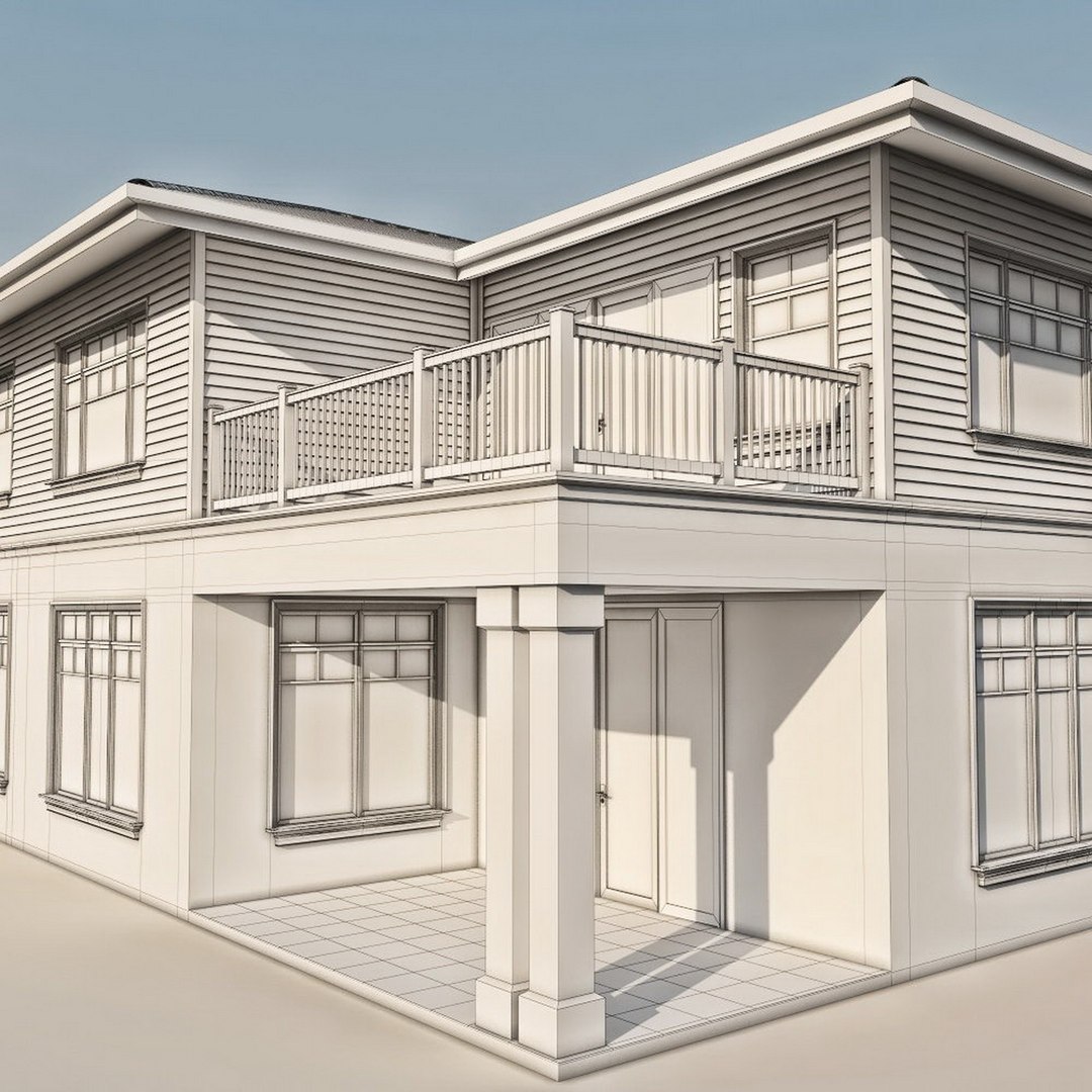 3D Double story house and Suburban house for backgrounds - TurboSquid ...