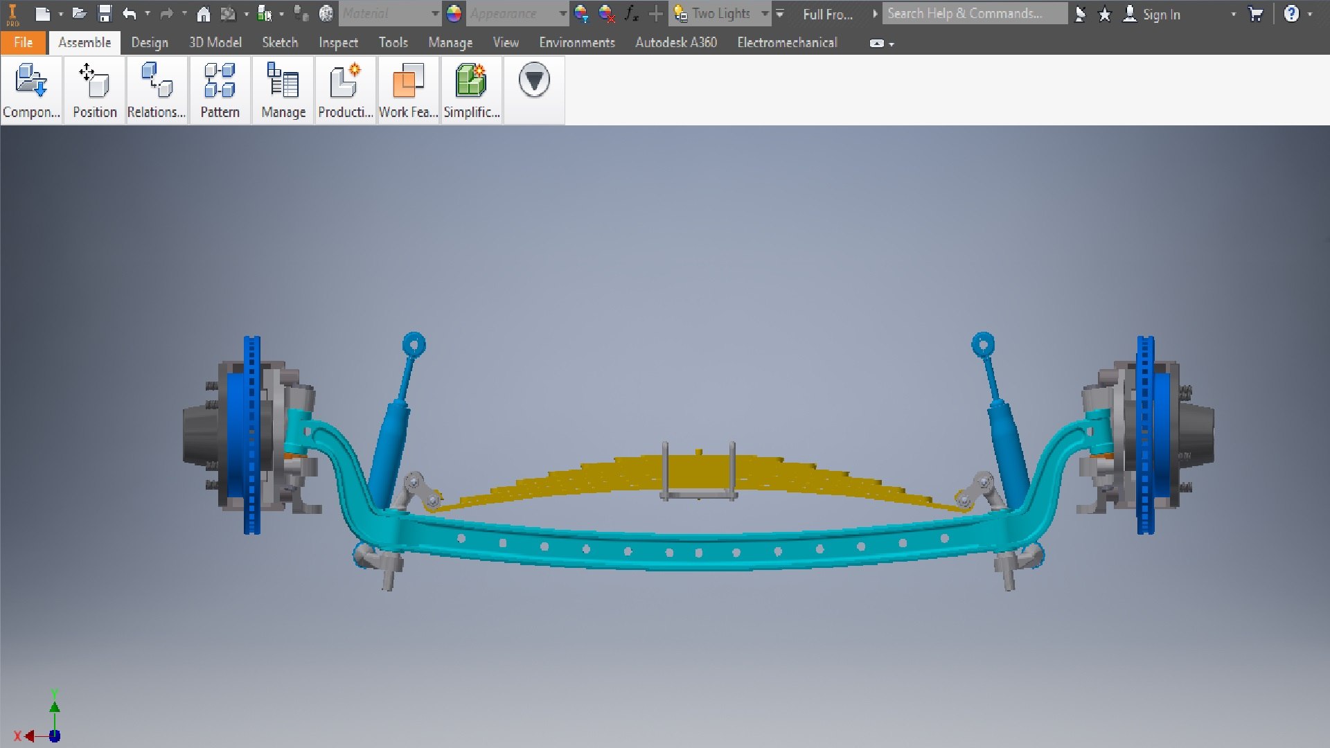 Car Front Drop Axle Suspension System Model - TurboSquid 2077097
