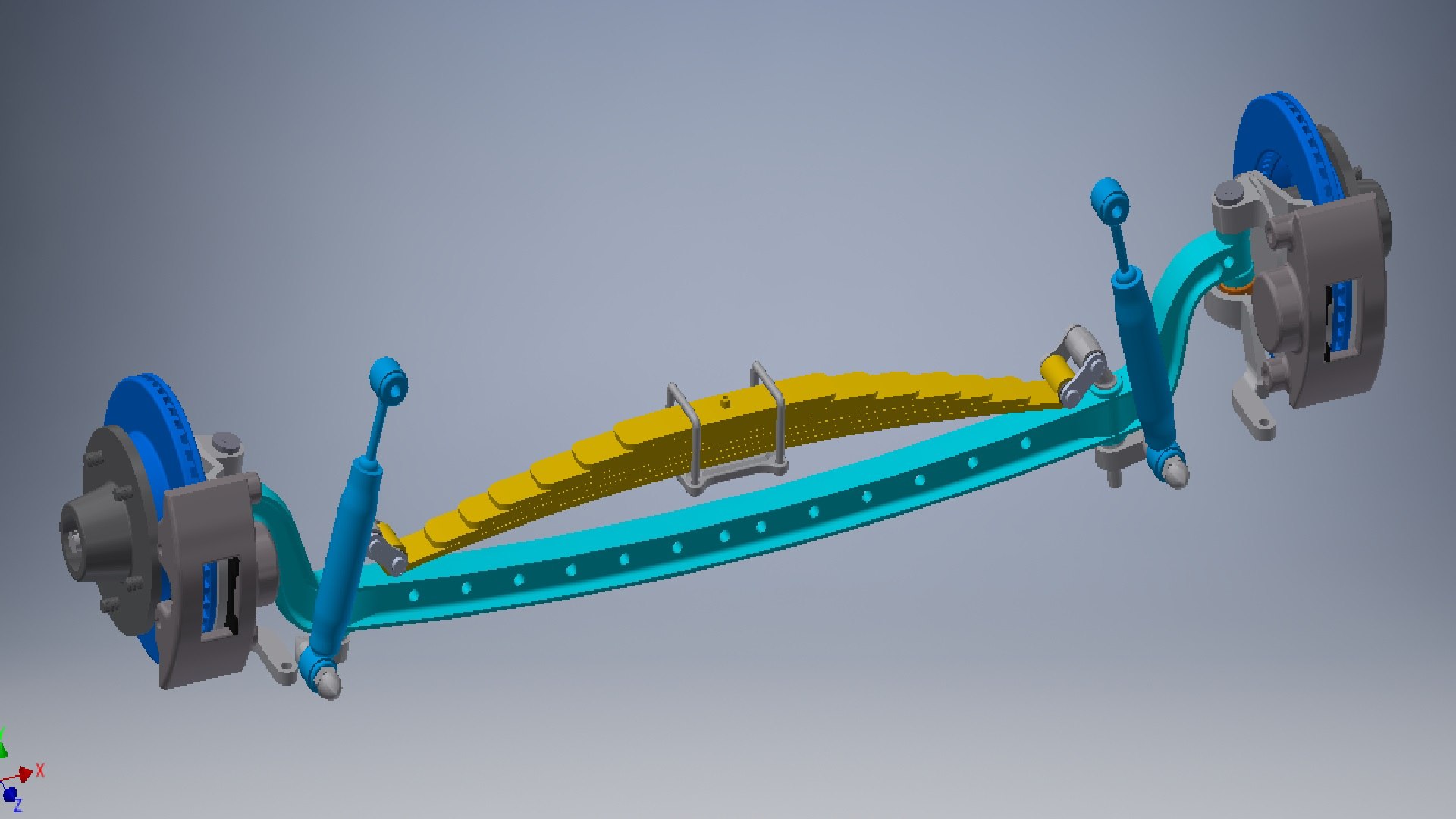 Car Front Drop Axle Suspension System Model - TurboSquid 2077097