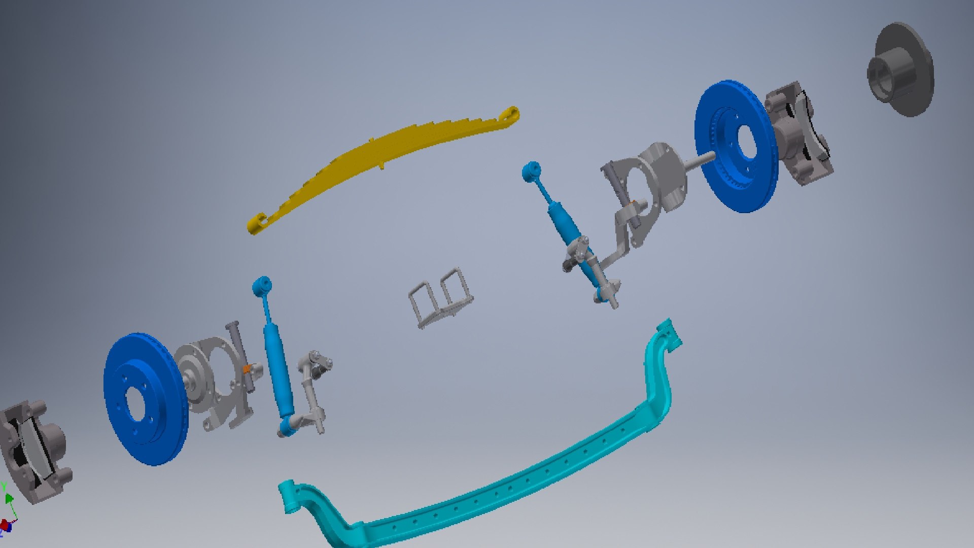 Car Front Drop Axle Suspension System Model - TurboSquid 2077097