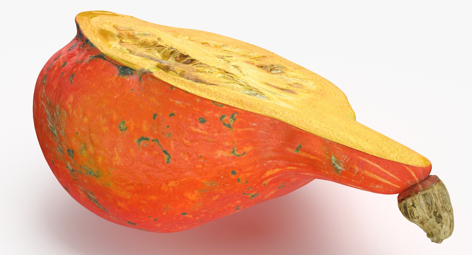 Red Kuri Squash Hokkaido 01 Half 3D model - TurboSquid 1978942