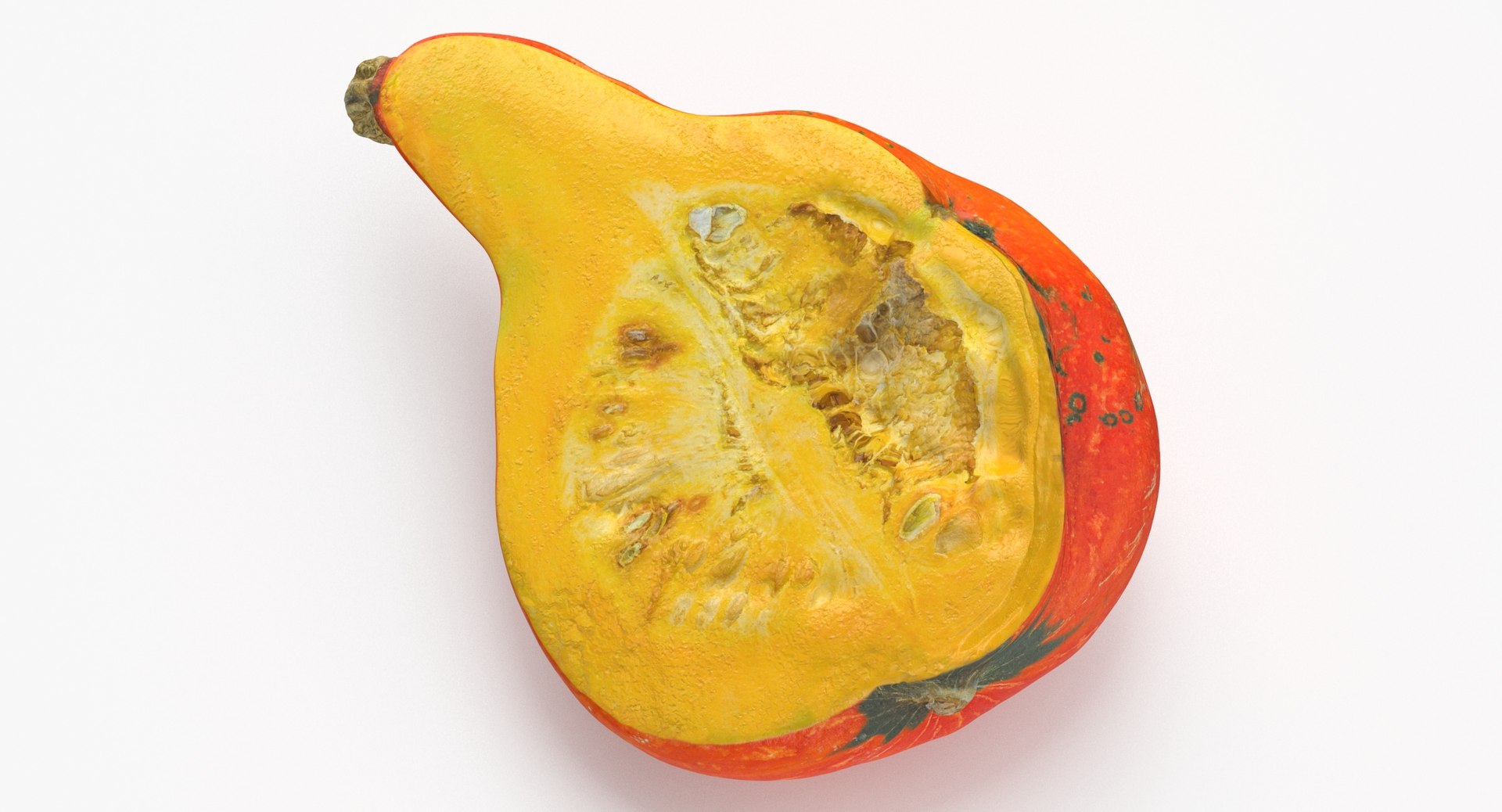 Red Kuri Squash Hokkaido 01 Half 3D model - TurboSquid 1978942