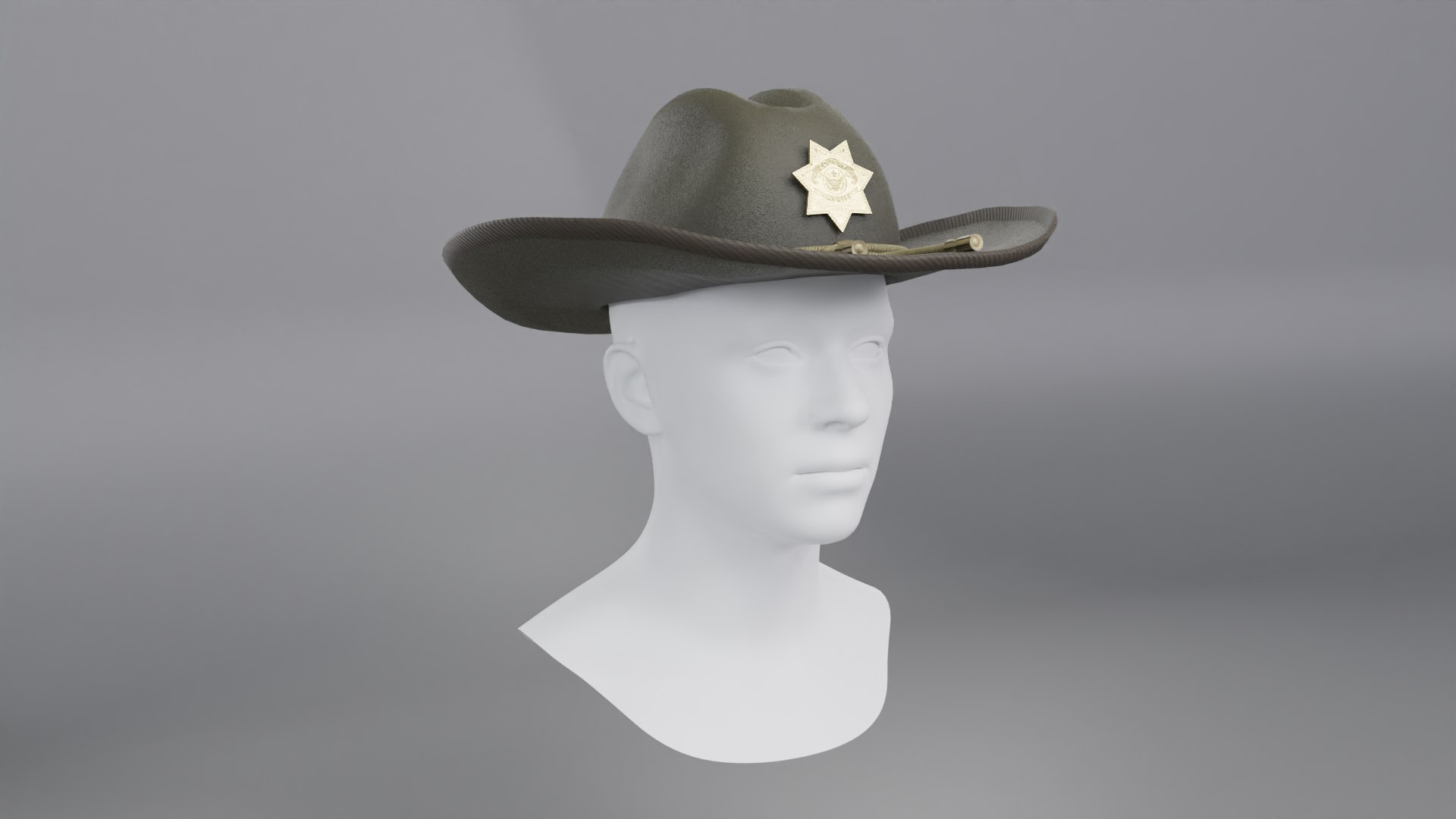Sheriff Hat with Star PBR 3D model - TurboSquid 2048767