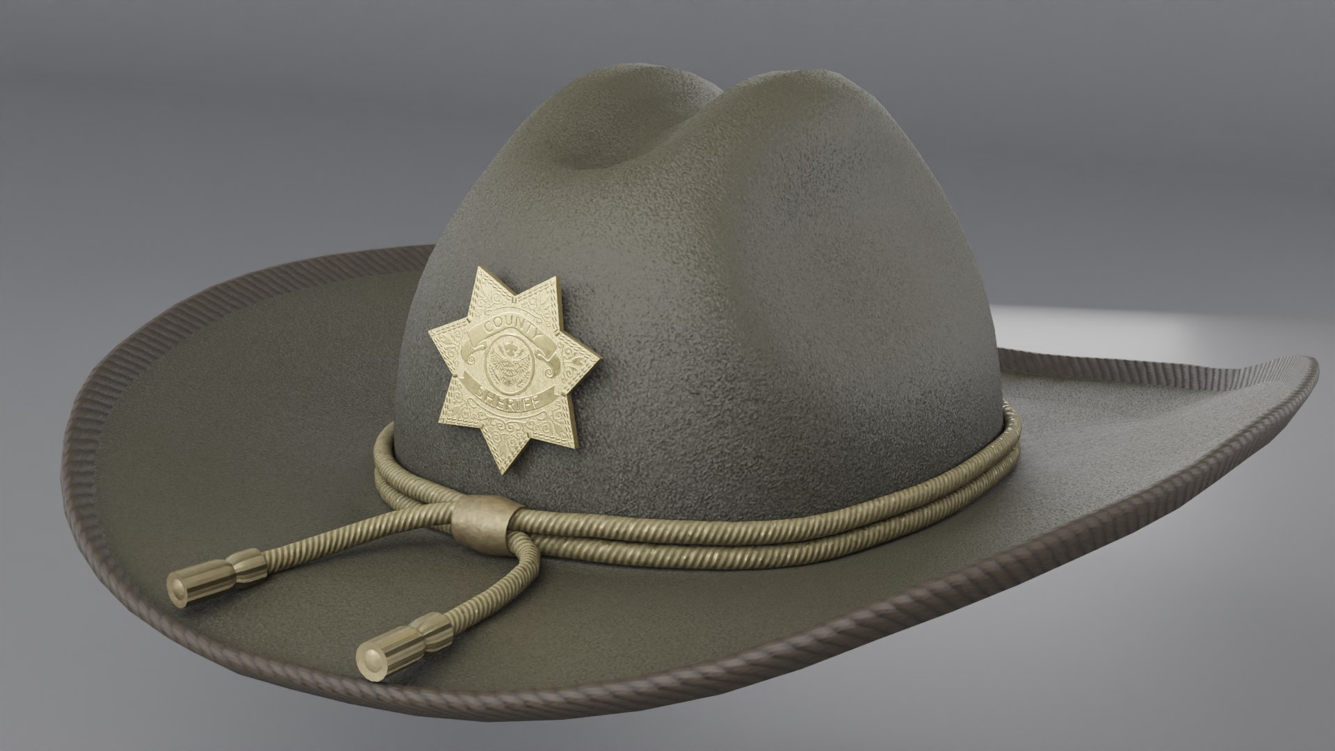 Sheriff Hat with Star PBR 3D model - TurboSquid 2048767