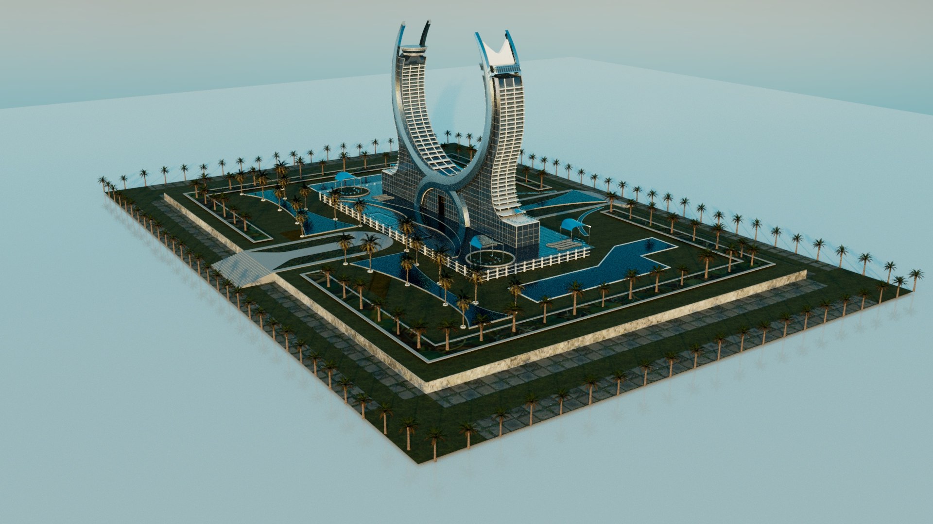 3D Model Katara Towers - TurboSquid 2126012