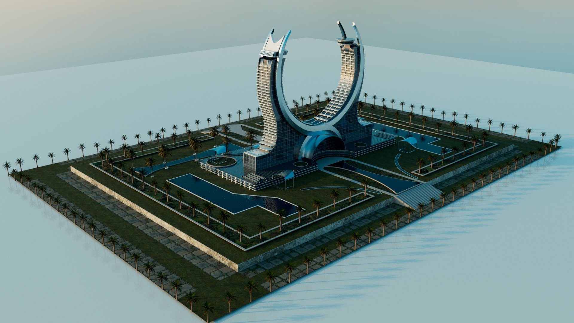 3D Model Katara Towers - TurboSquid 2126012