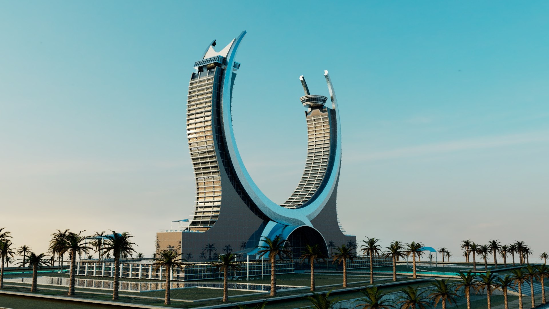 3D Model Katara Towers - TurboSquid 2126012