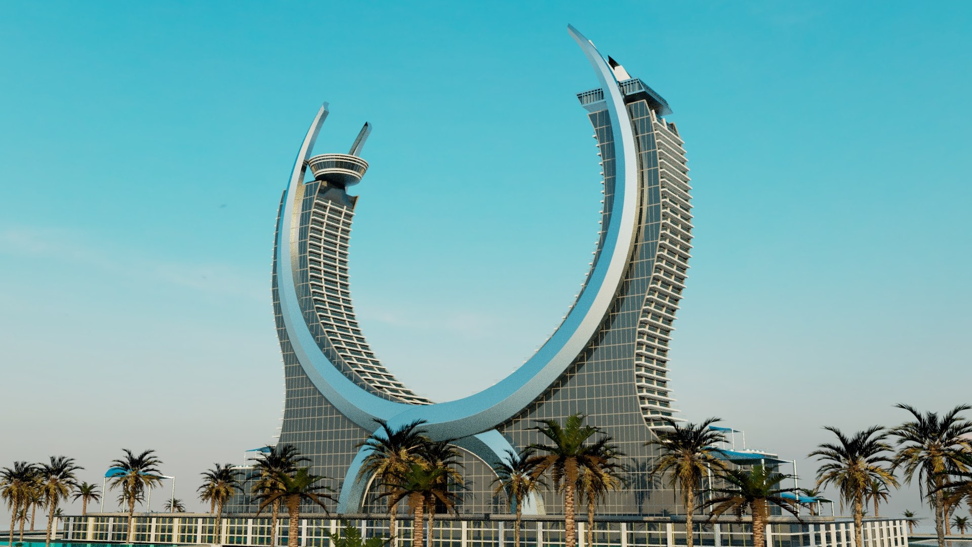 3D Model Katara Towers - TurboSquid 2126012