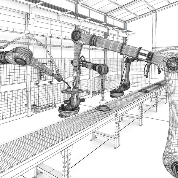 Industrial assembly line model - TurboSquid 1415841