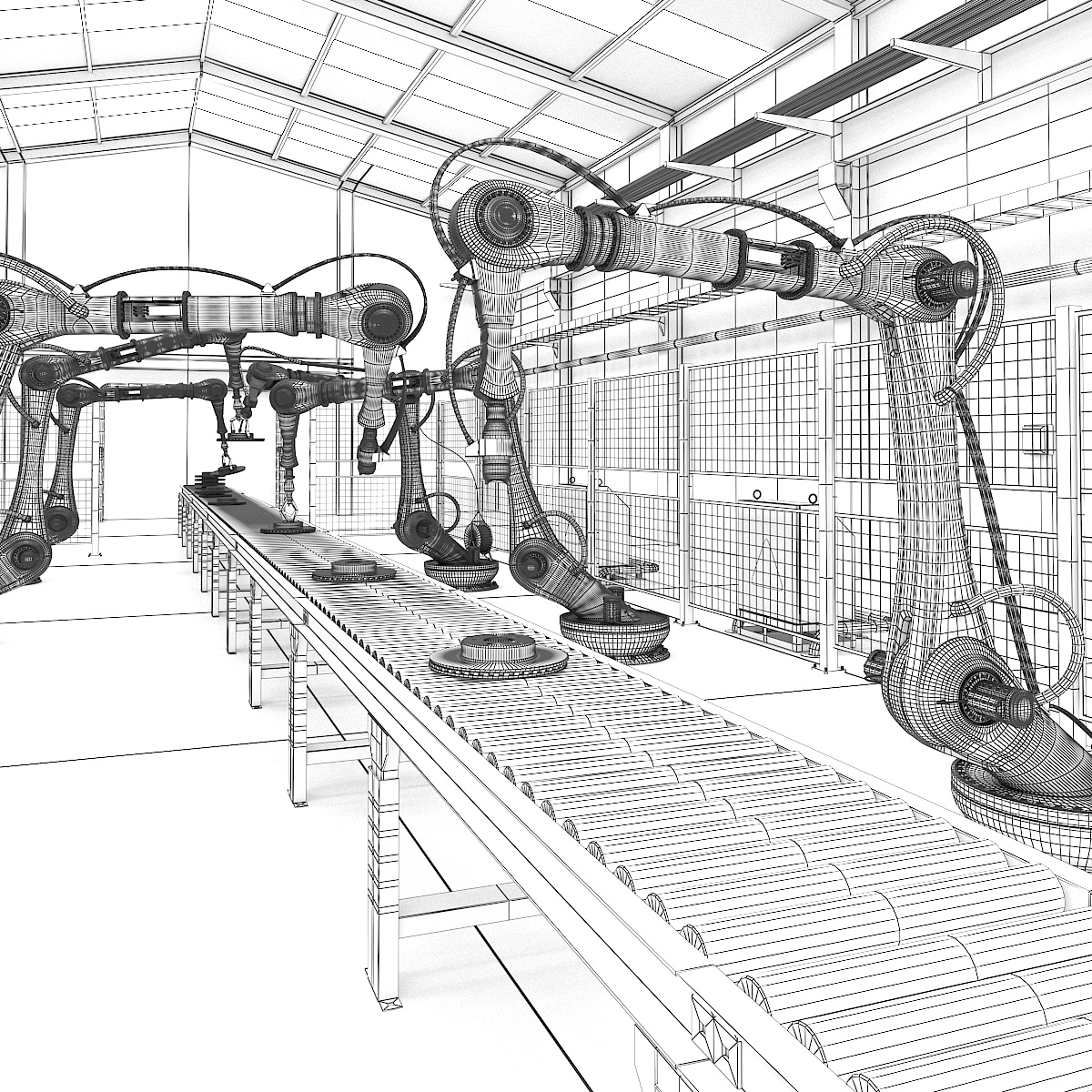 Industrial assembly line model - TurboSquid 1415841